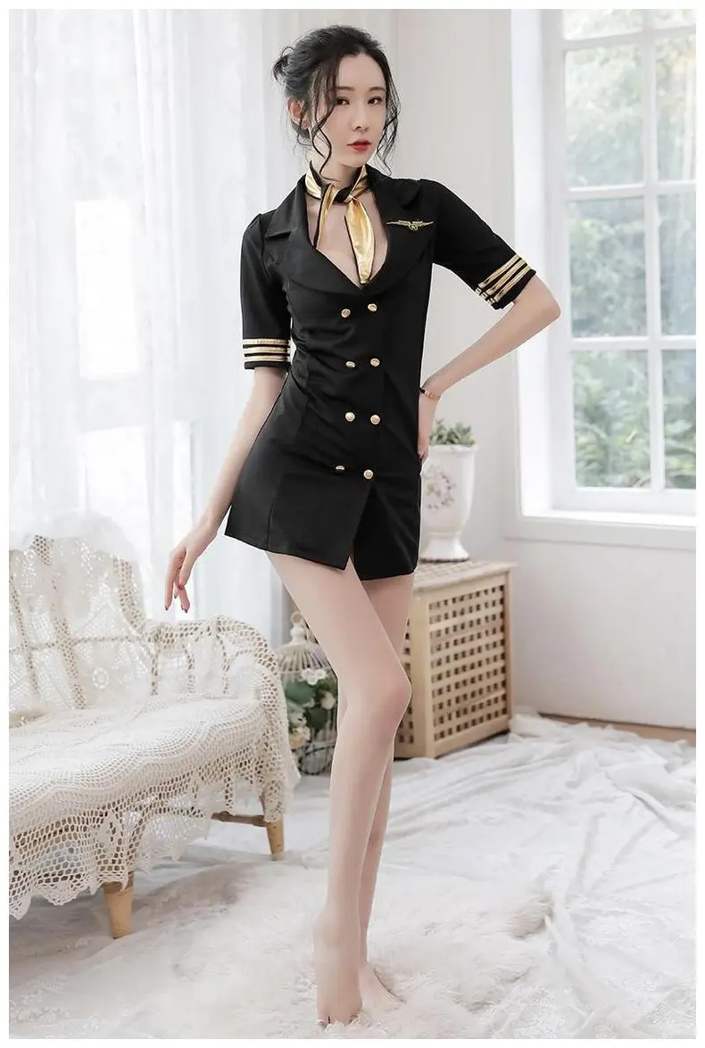 Deep V Stewardess Role Play Uniform – i-LiRen
